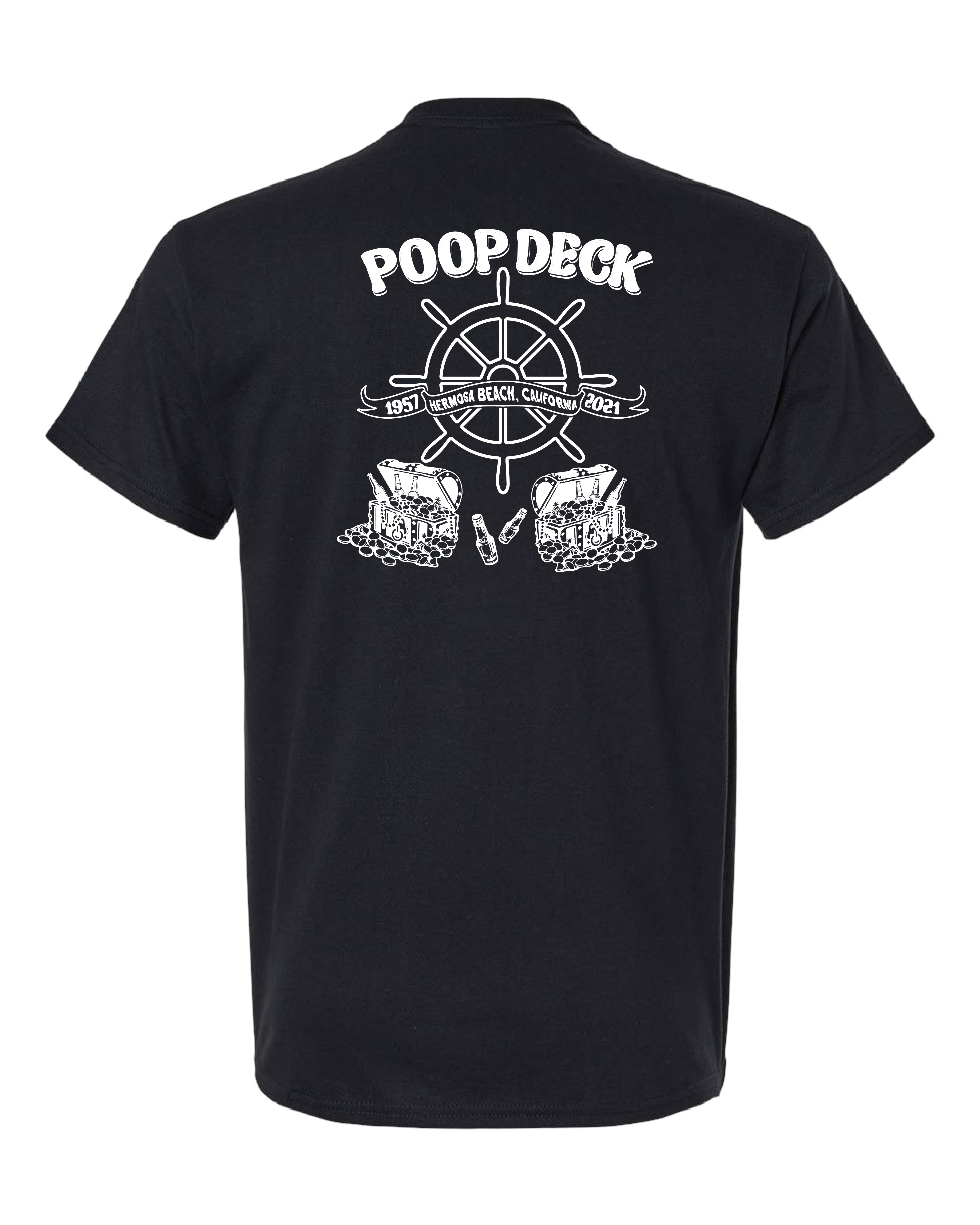 Hermosa Beach's Poop Deck Bar - Black Short Sleeve – Burnout Stoke